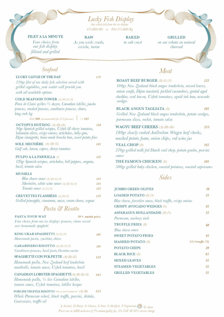 Menu - luckyfish