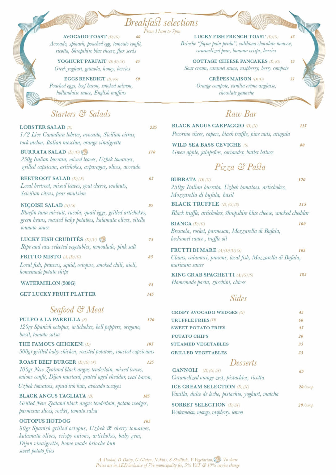 Menu - luckyfish