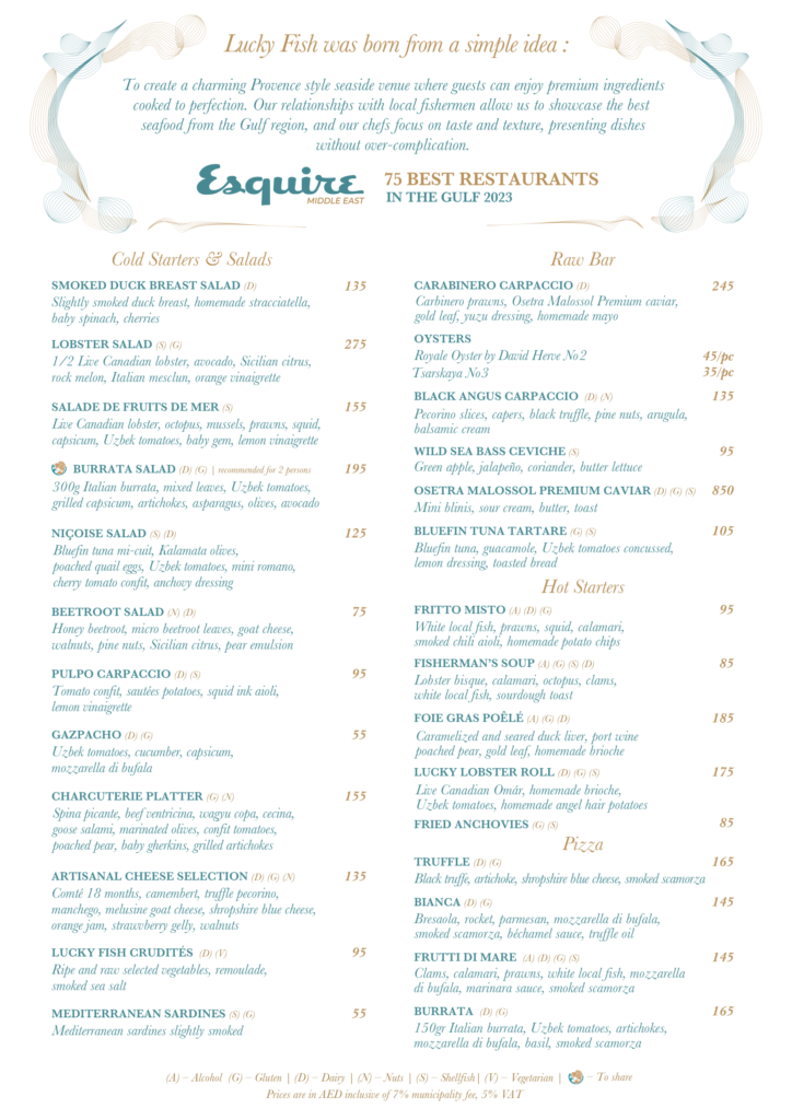 Menu | Luckyfish